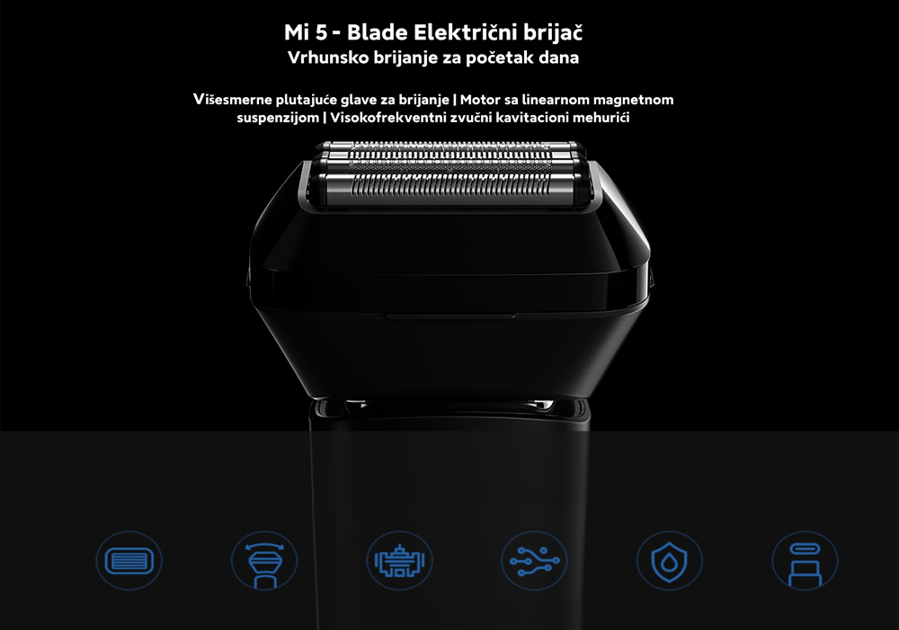 Xiaomi elektricni brijac Blade 5 crni - Mob-Shop