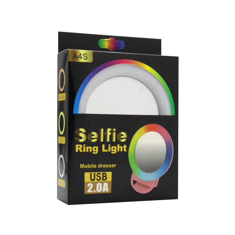 Selfie ring light portable A4s RGB sa ogledalom beli - Mob-Shop