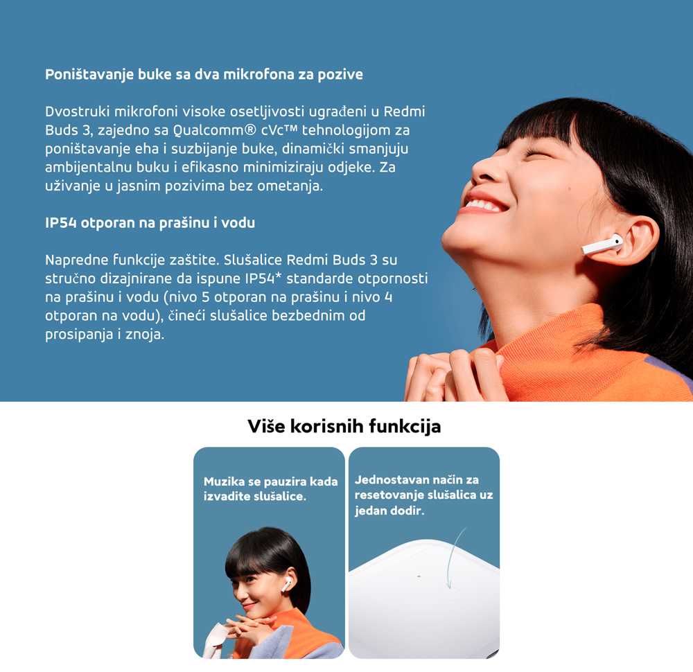 Bluetooth slusalice Xiaomi Redmi Buds 3 bele - Mob-Shop