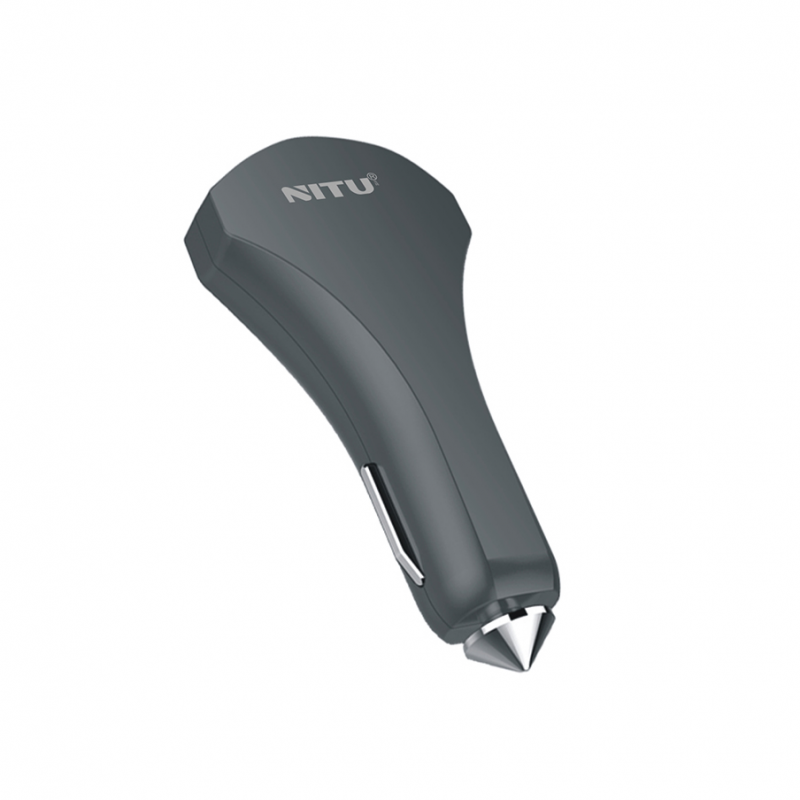 Auto punjac Nitu NT-CC15 QC 3.0 dual USB 5V 3A sivi - Mob-Shop