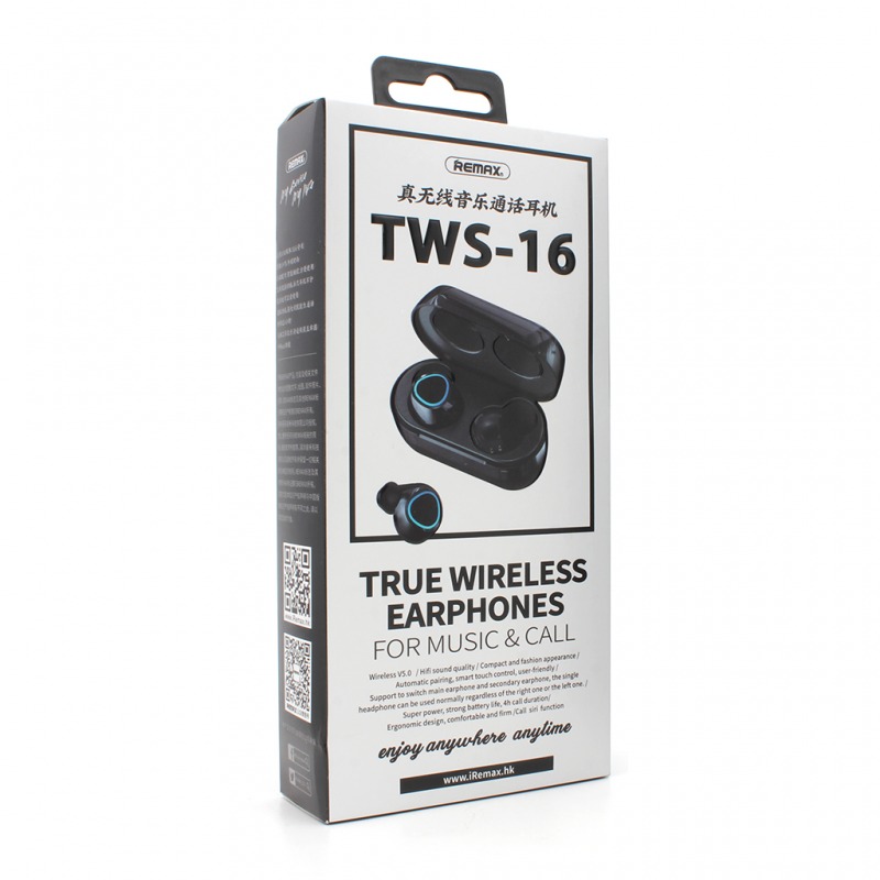 Bluetooth slusalice REMAX TWS-16 crne - Mob-Shop