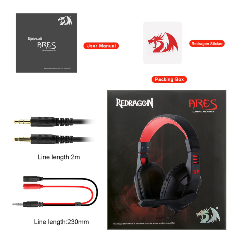 Slusalice Gaming Redragon Ares H120 crno crvene - Mob-Shop