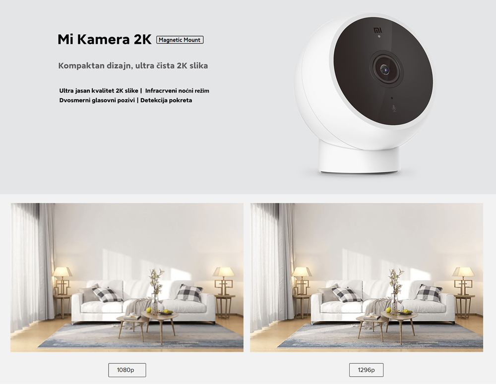 Kucna zastitna kamera Xiaomi magnetic 2K - Mob-Shop