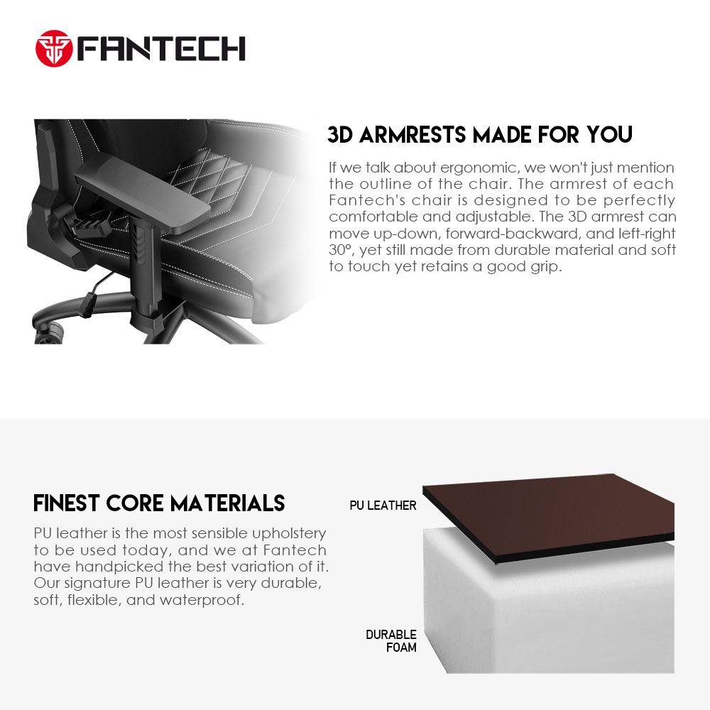 Stolica Gaming Fantech Ledare GC-192 siva - Mob-Shop