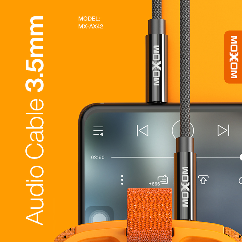 Audio AUX kabal Moxom MX-AX42 crni - Mob-Shop