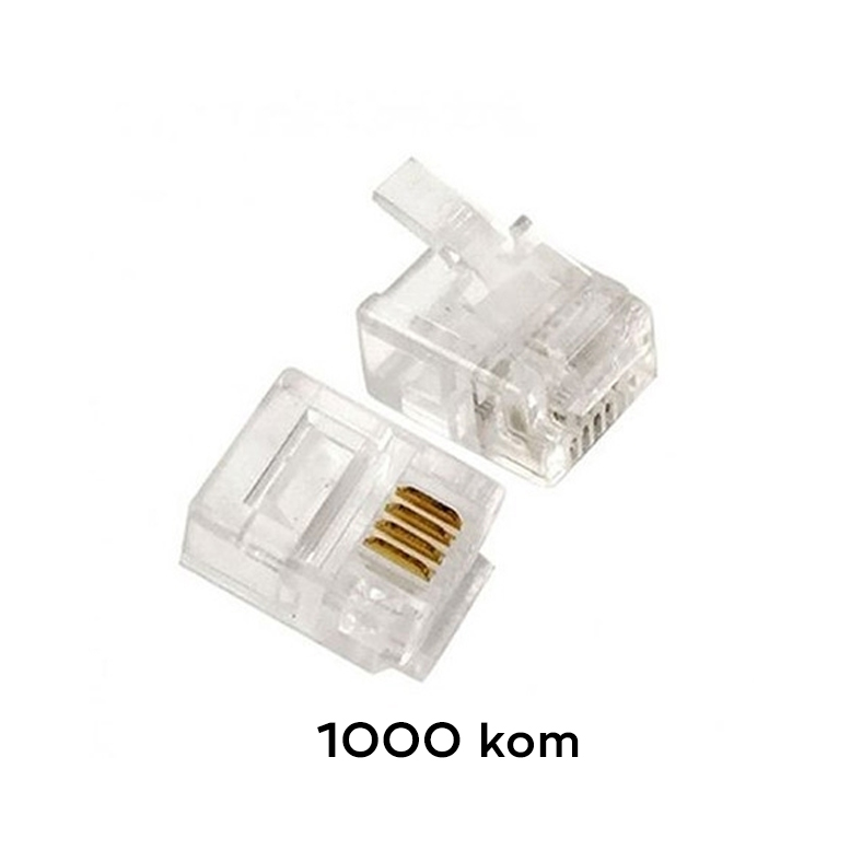 Konektor RJ11 telefonski 6P4C JWD-C13 1000kom - Mob-Shop