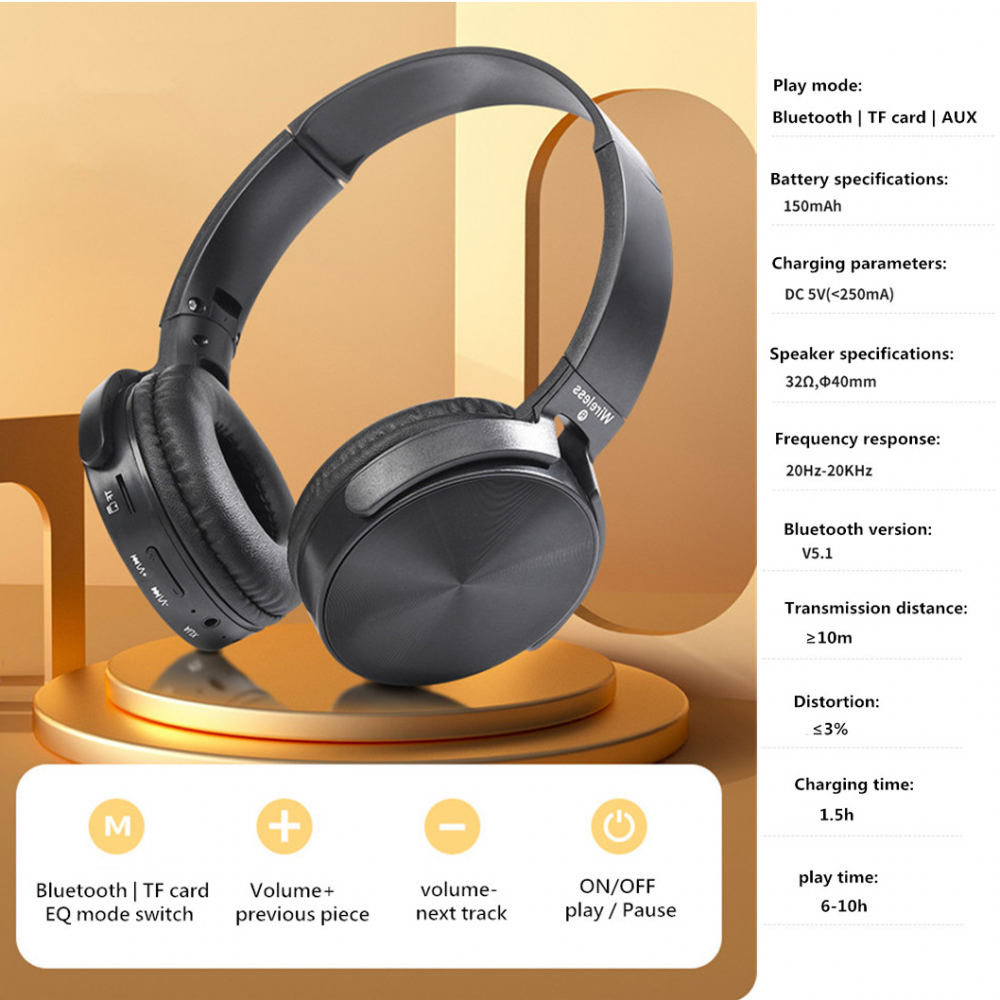 Bluetooth slusalice Sodo S36 zute - Mob-Shop