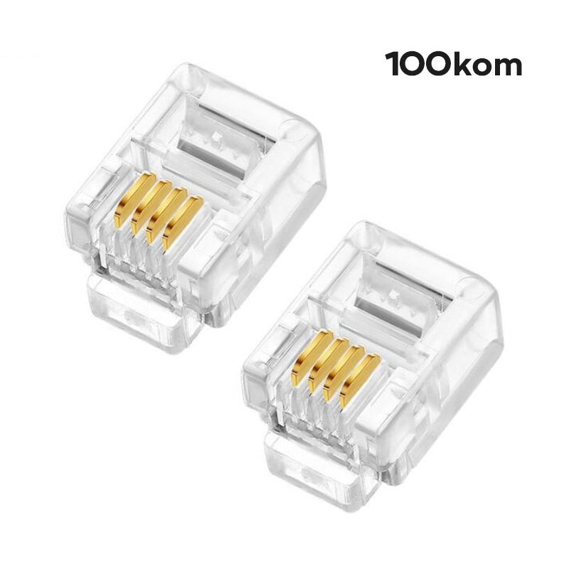 Konektor RJ11 telefonski 6P4C JWD-C13 100 kom - Mob-Shop