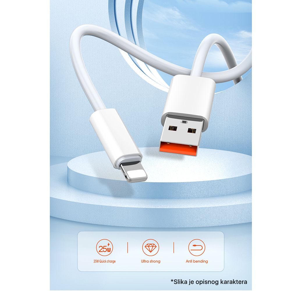 Data kabl LDNIO LS892 25W Fast Type C beli 2m - Mob-Shop