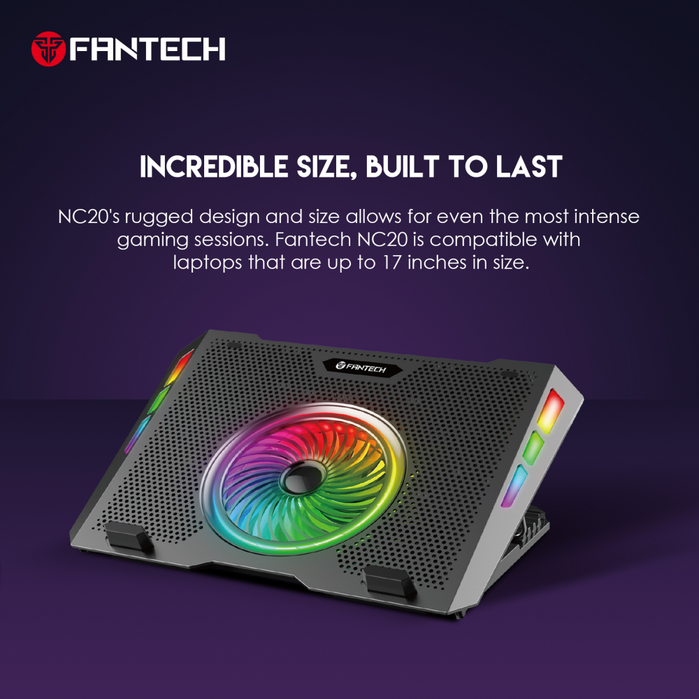 Laptop Cooler Fantech NC20 RGB crni - Mob-Shop