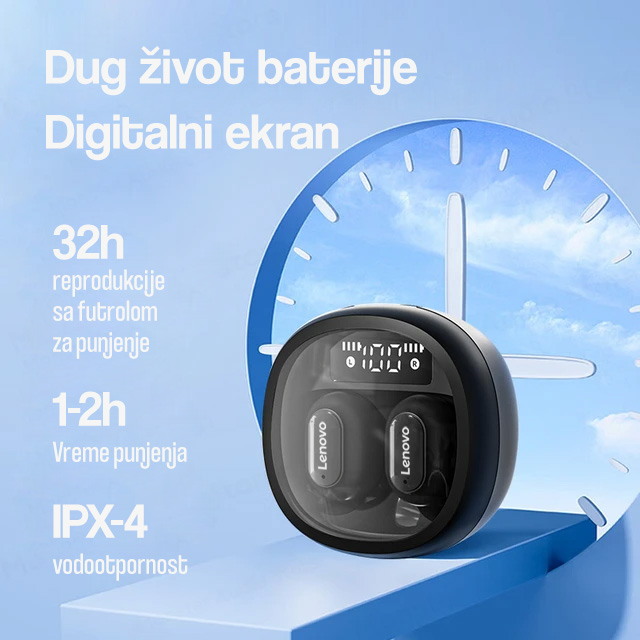 Bluetooth slusalice Lenovo Thinkplus Airpods crne - Mob-Shop