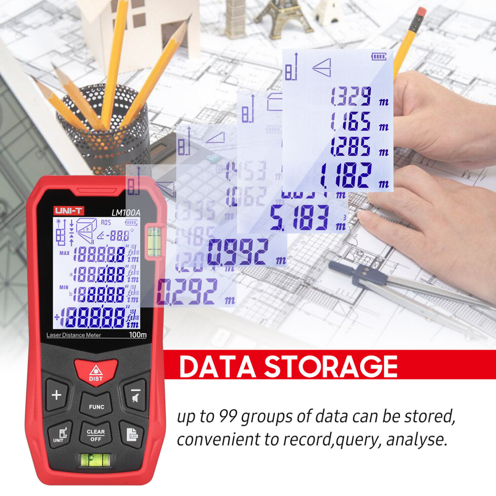 Laserski merac daljine UNI-T LM100A crveni - Mob-Shop
