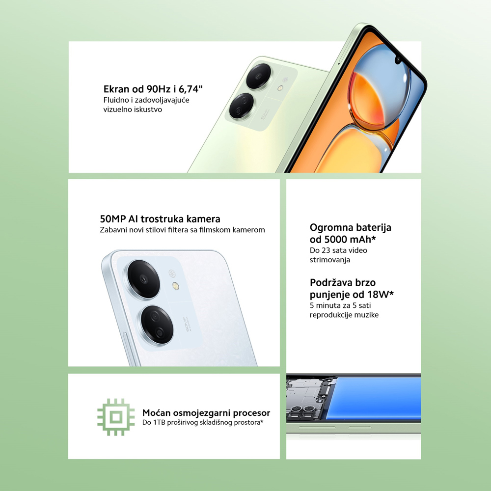 Mobilni telefon Xiaomi Redmi 13C EU 8GB/256GB crni - Mob-Shop