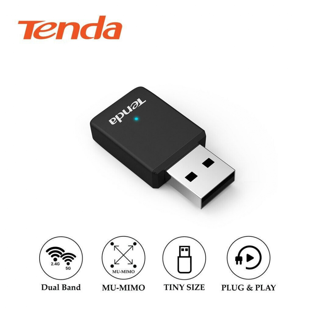 Wireless USB adapter Tenda U9 AC650/Nano - Mob-Shop