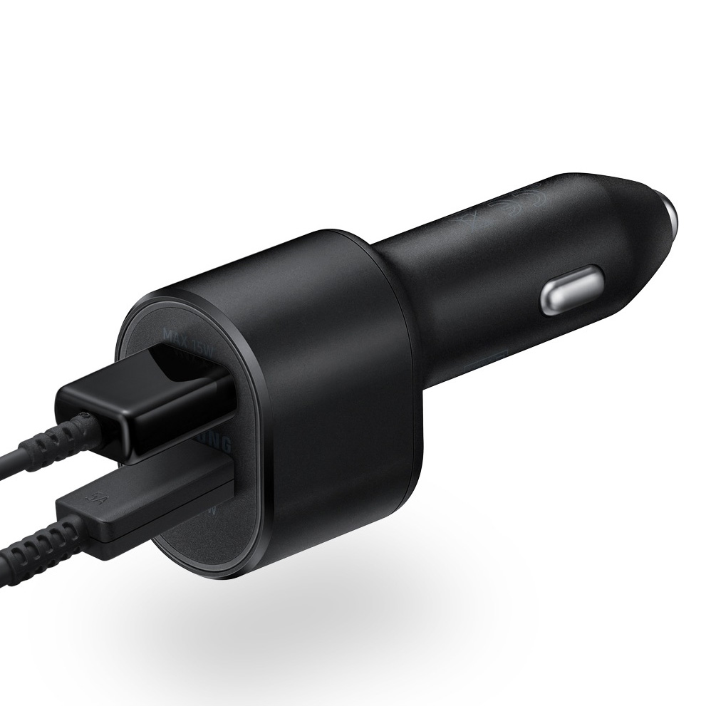 Samsung auto punjac Type C 45W+ USB A 15W crni sa kablom Type-C crni ...