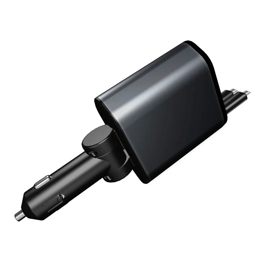 Auto punjac C1 4u1 PD 3A, USB 2.4A 120W (total) sa Type C/lightning ...