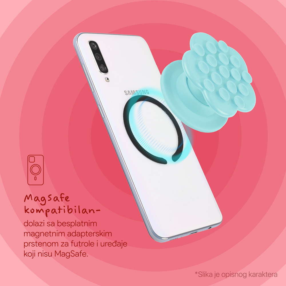 Stiker za mobilni telefon Magnetic Flower crni - Mob-Shop