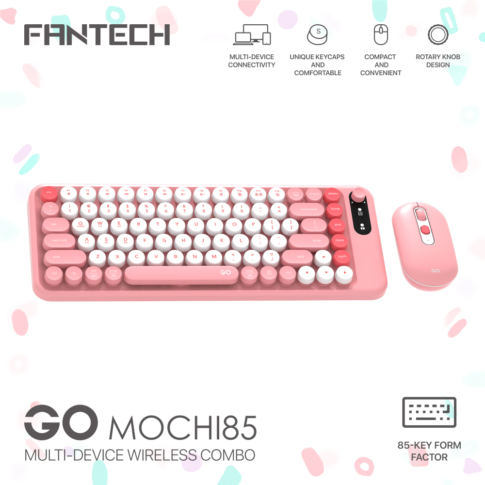 Combo mis tastatura wireless Fantech WK-898 GO mochi85 pink - Mob-Shop