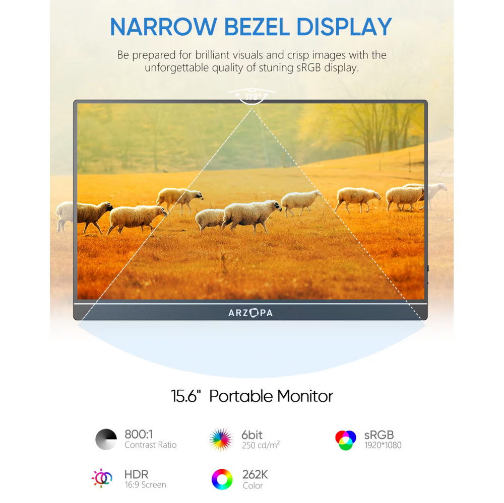 Eksterni prenosni monitor 15,6'' A1 Gamut FHD - Mob-Shop