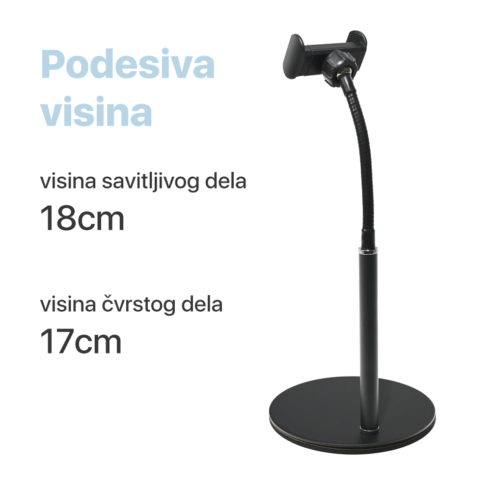 Desktop drzac za mobilni telefon fleksibilni crni - Mob-Shop
