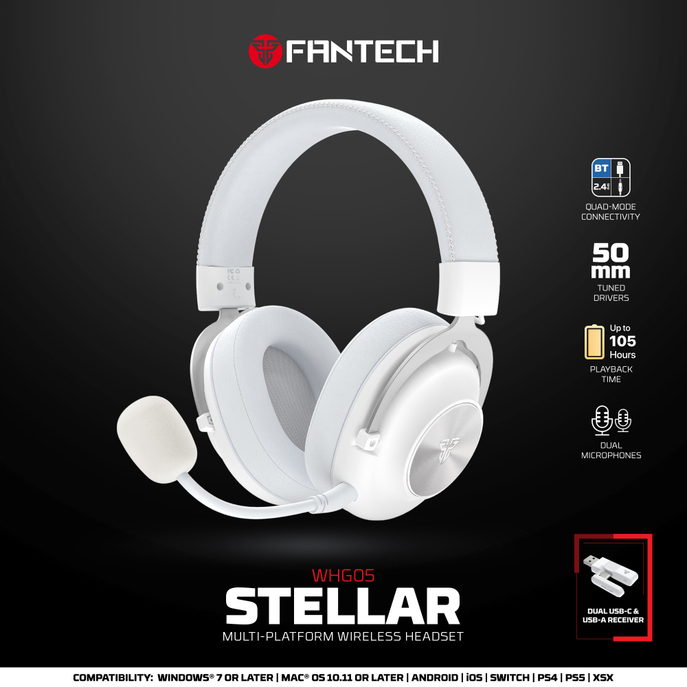 Bluetooth slusalice Fantech Stellar WHG05 bele - Mob-Shop