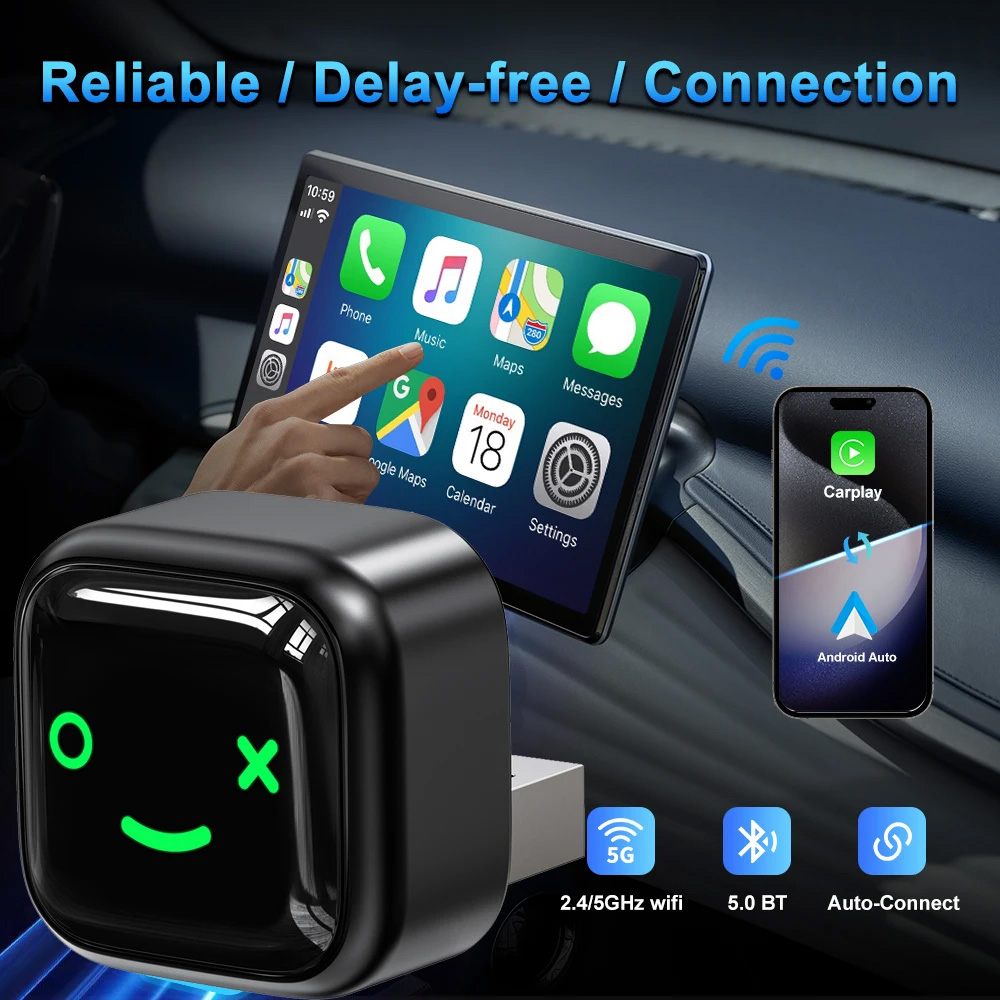 Carplay Wireless Adapter za auto M12 JWD LED - Mob-Shop