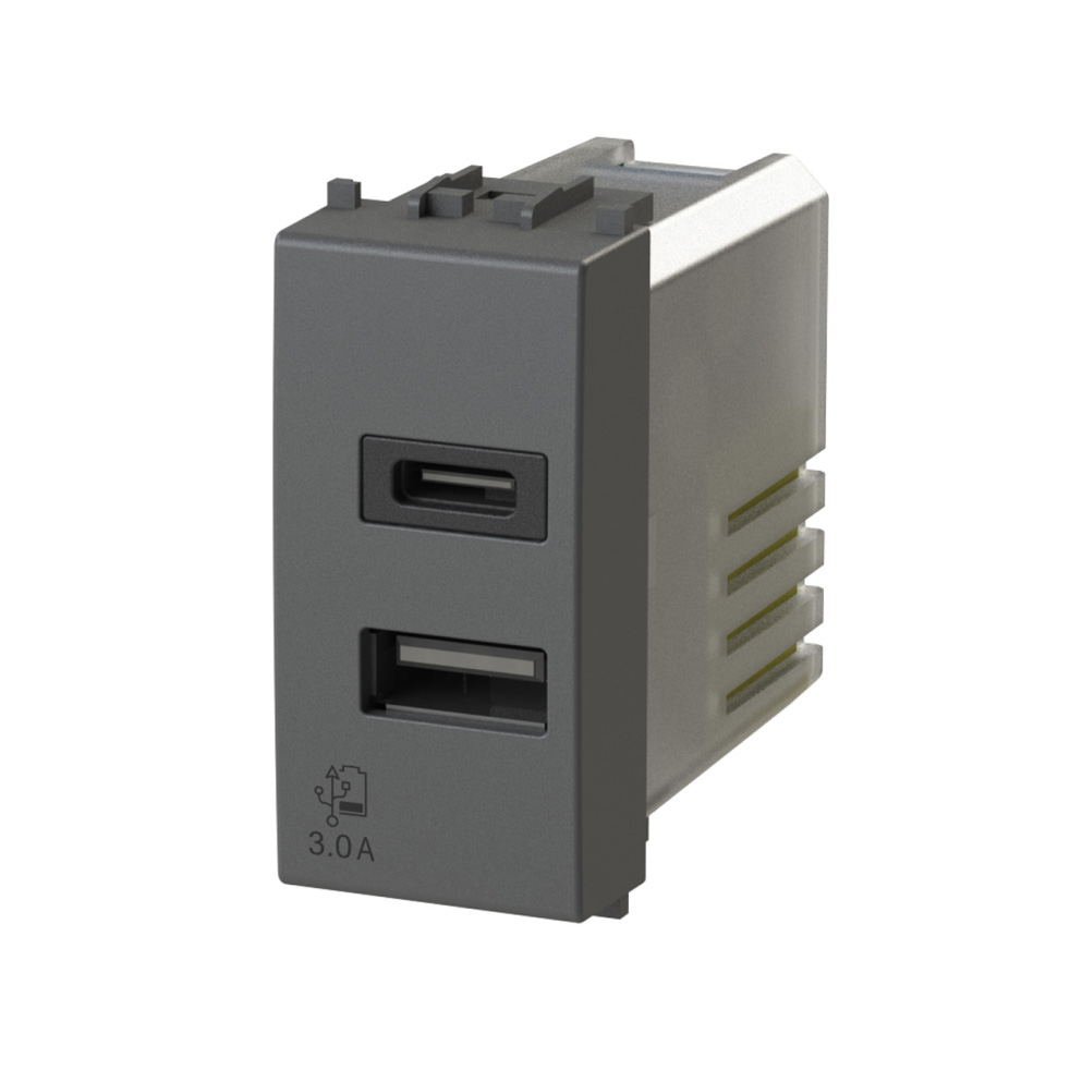 Uticnica USB CA 20W Vimar Arke crna 4B.V19.USB.30 - Mob-Shop