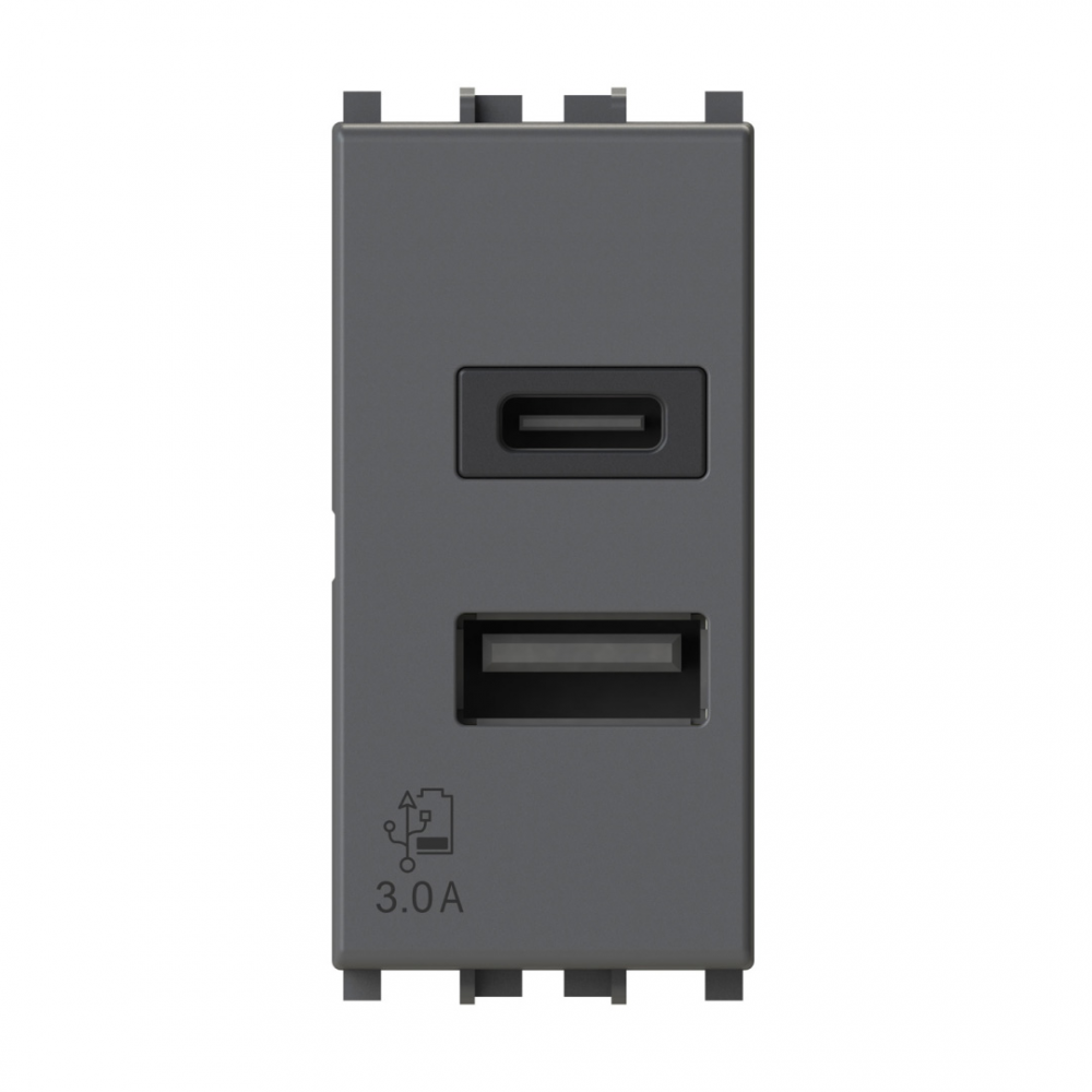 Uticnica USB CA 20W Vimar Arke crna 4B.V19.USB.30 - Mob-Shop